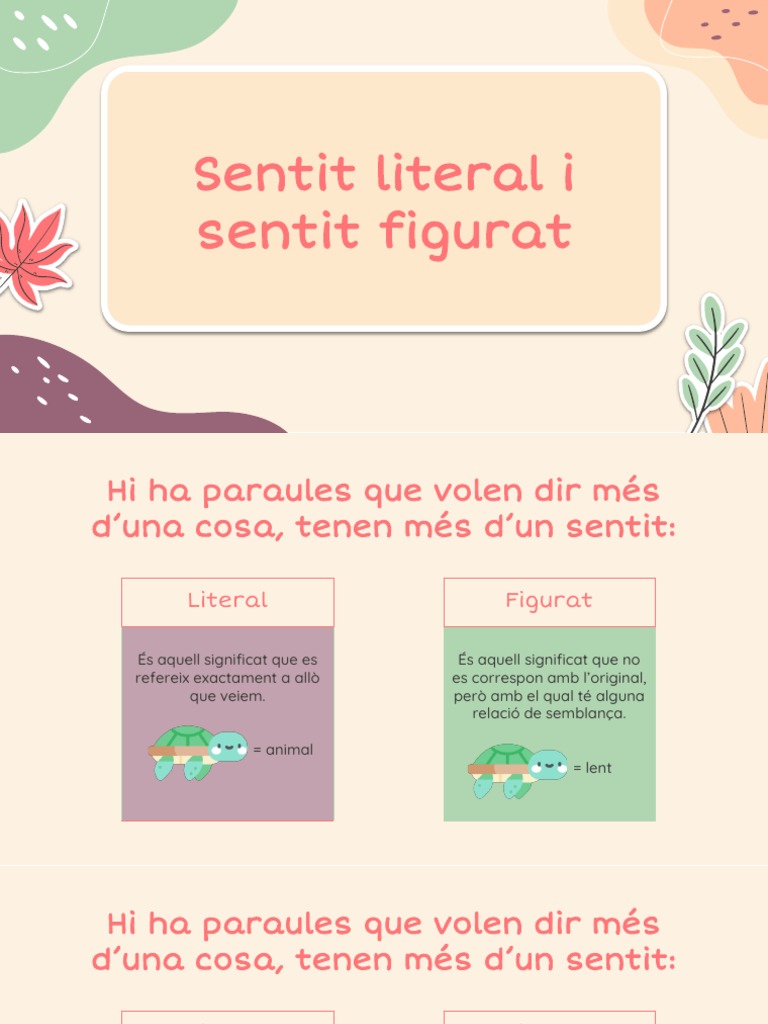 Sentit Literal I Sentit Figurat | PDF