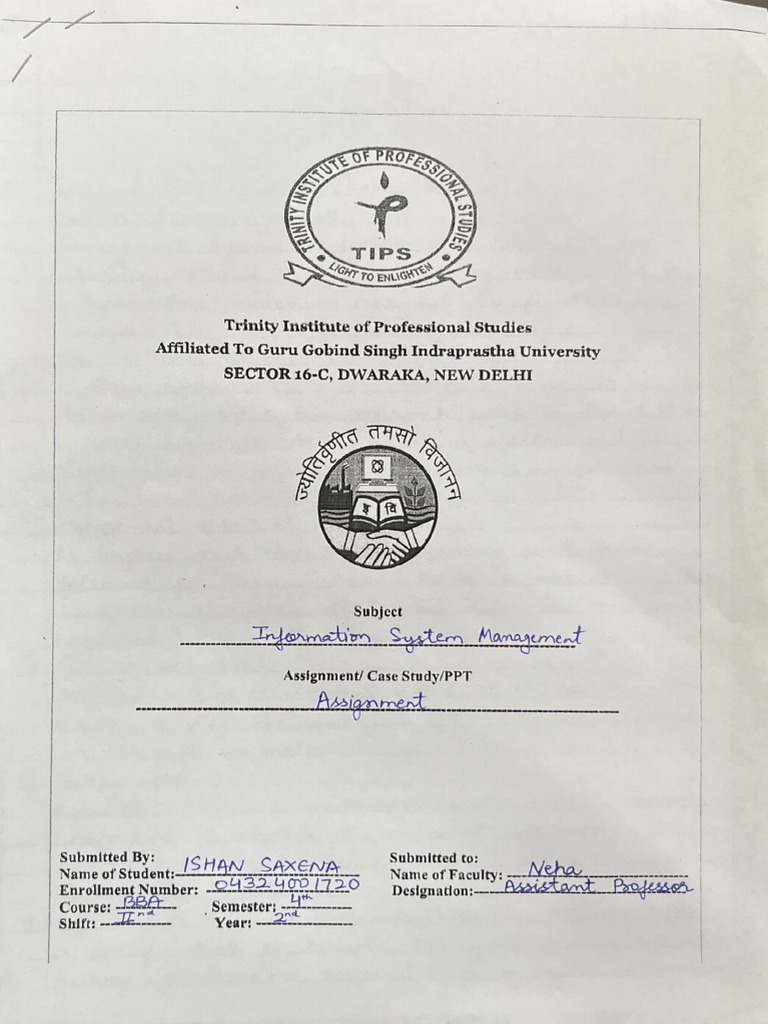 ISM Assignment PDF | PDF