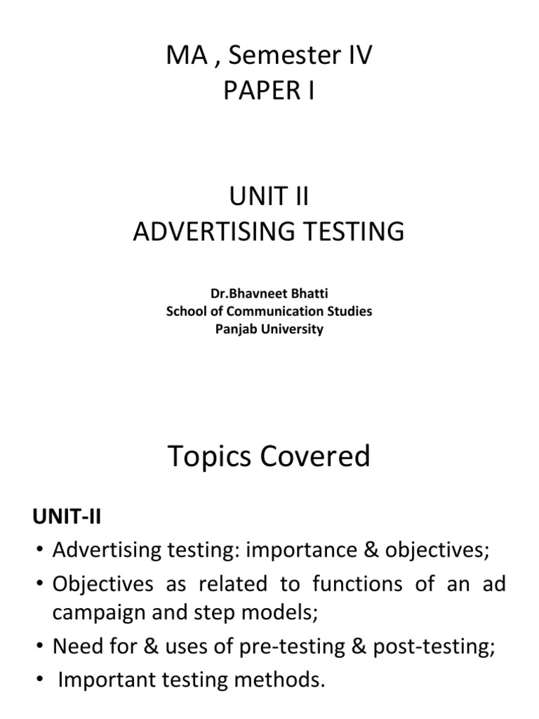 Advertising Testing | PDF