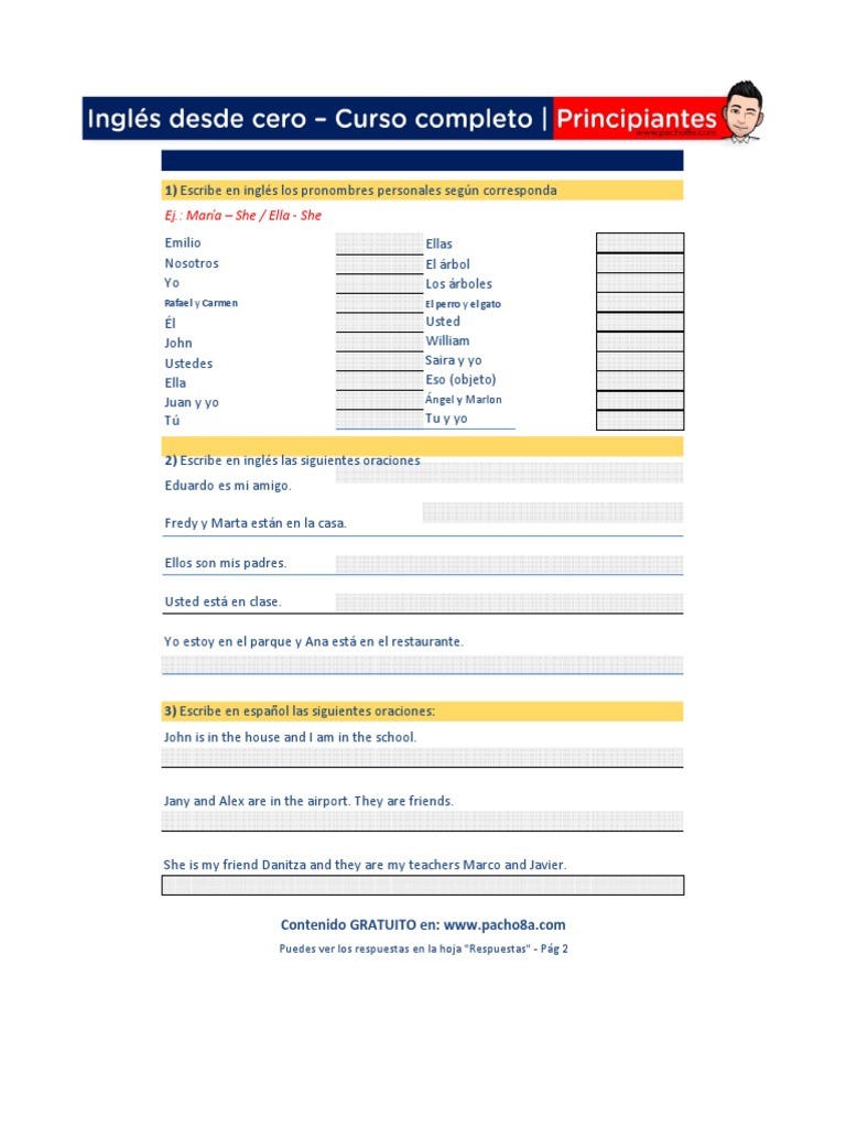 Lección 1 - Pronombres Personales y Verbo To Be | PDF | Lingüística