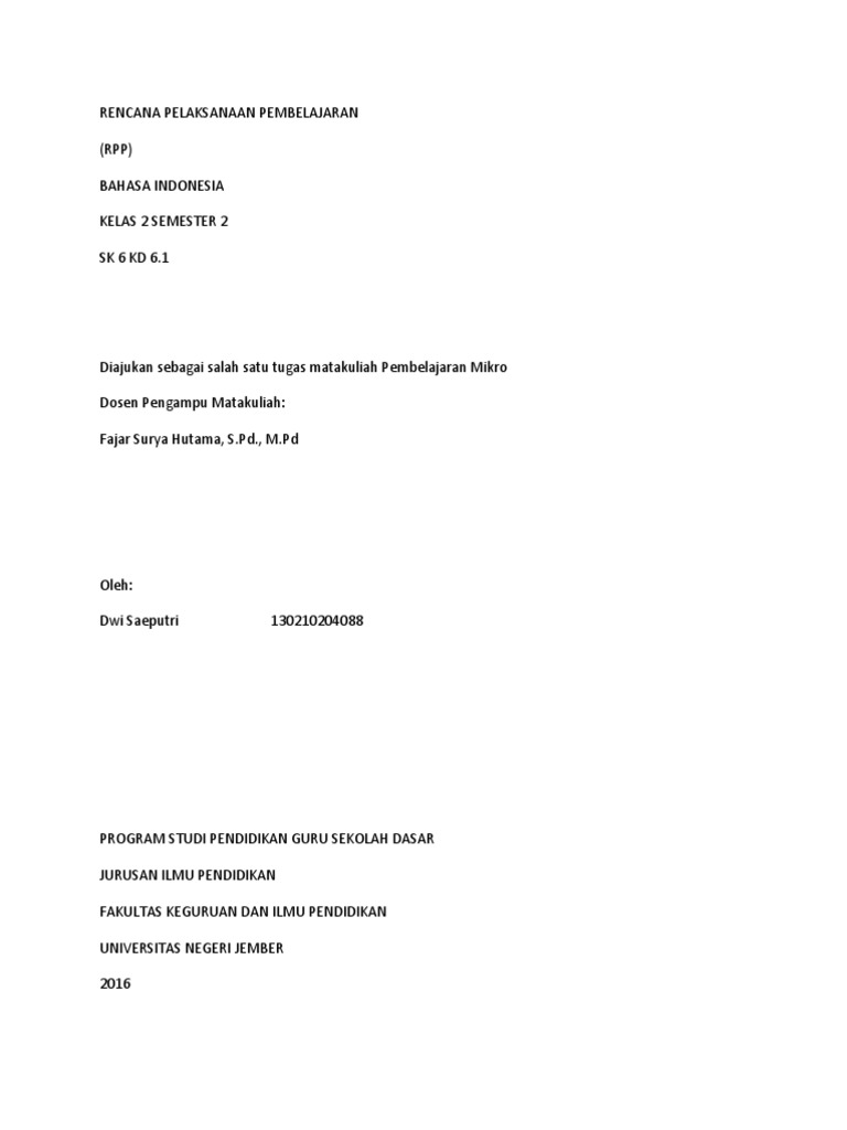 RPP Bindo 1 PKM | PDF