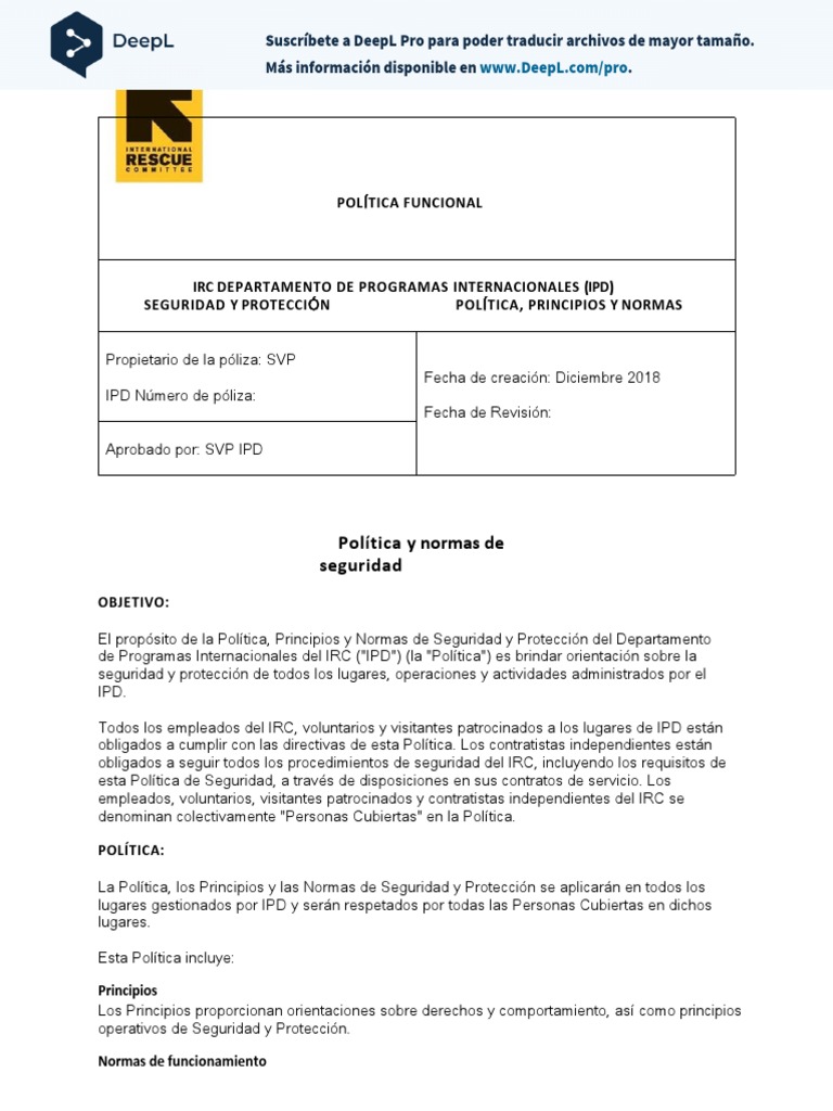 IPD - Safety - and - Security - Policy - and - Standards - Dec - 2018 ...