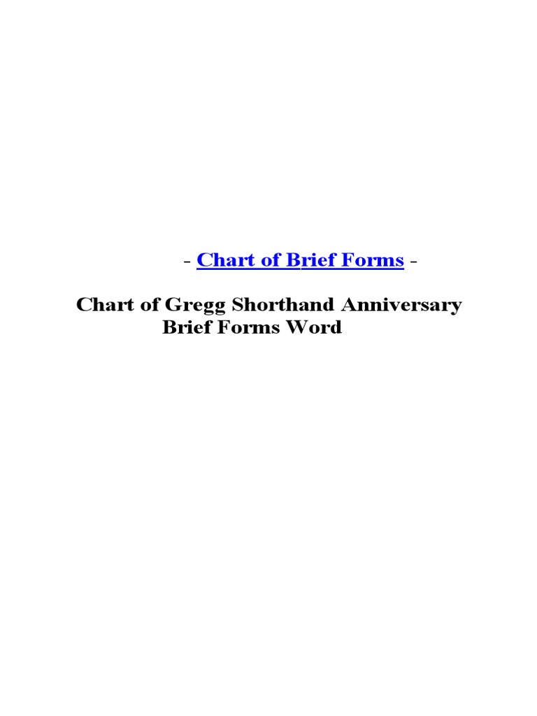 Chart_of_Brief_Forms shorthand | PDF