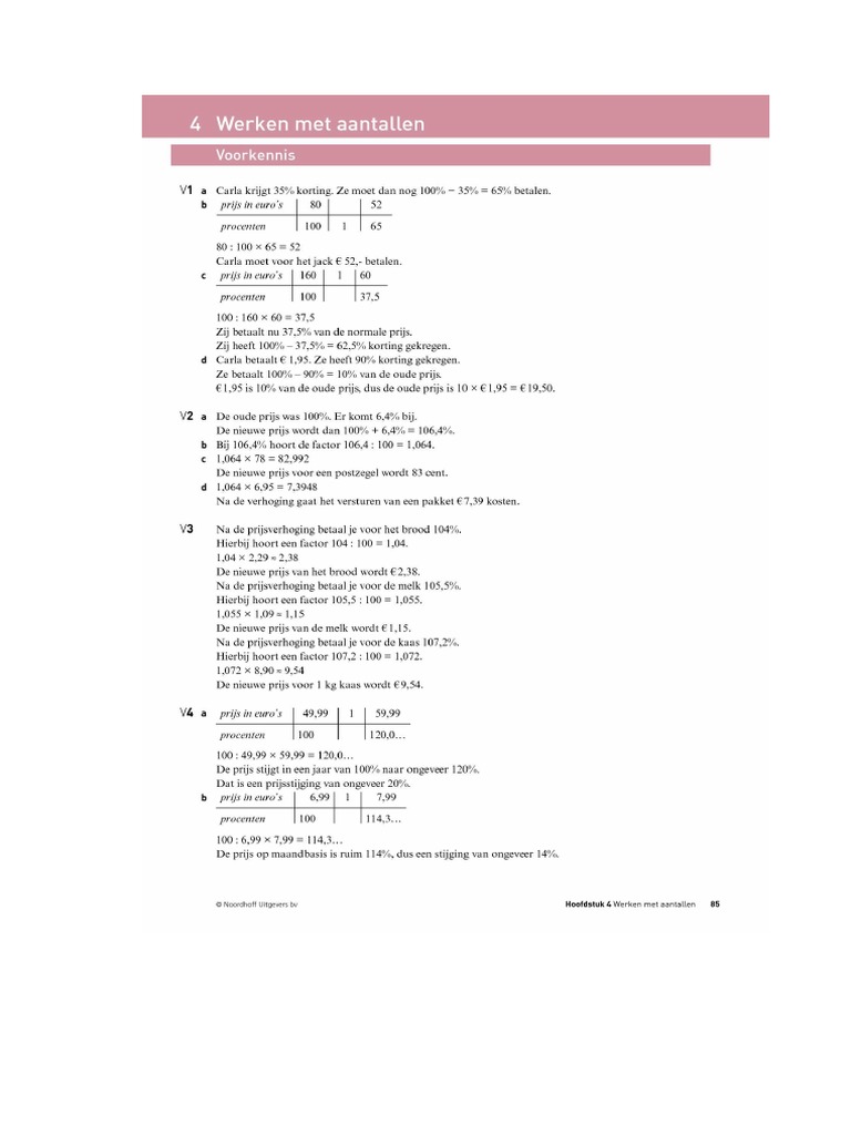 Hoofdstuk 4 Uitwerkingen Mavo 3 | PDF