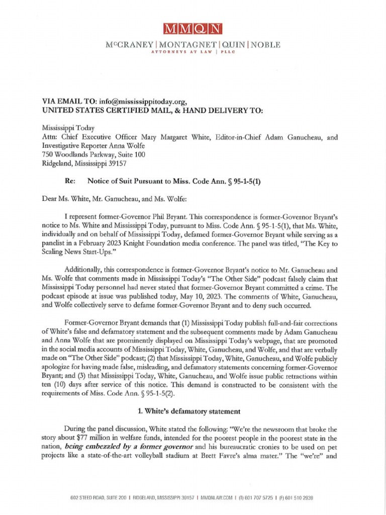 Intent To Sue Letter | PDF