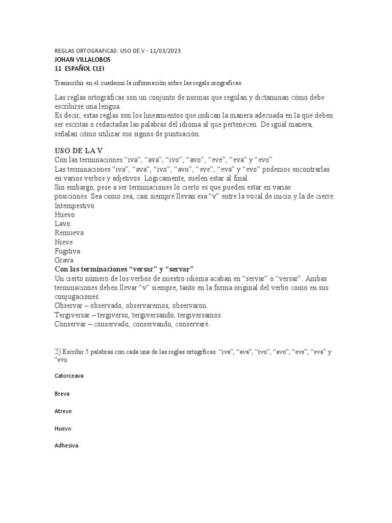 Reglas Ortograficas | PDF | Estudios de idiomas extranjeros