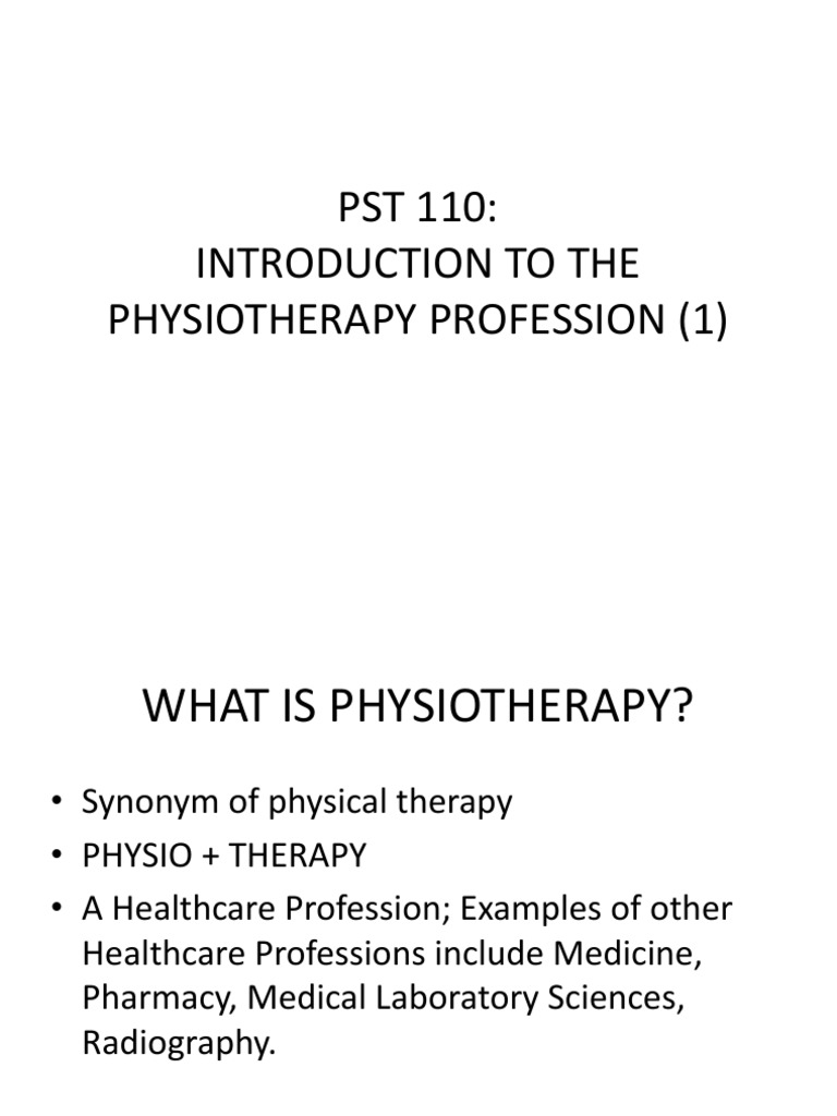 PST 110-Introduction To The Physiotherapy Profession Author Bowen - University PDF | PDF ...