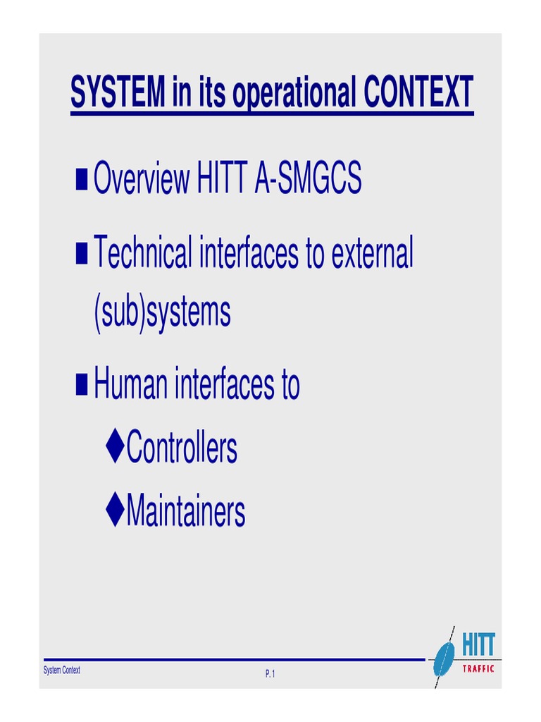 Tab - 2 - 01 Sys TRN - Operational Context PDF | PDF | Air Traffic ...