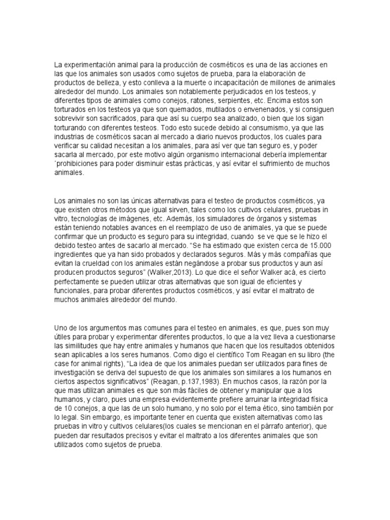 La Experimentación Animal para La Producción de Cosméticos Es Una de ...