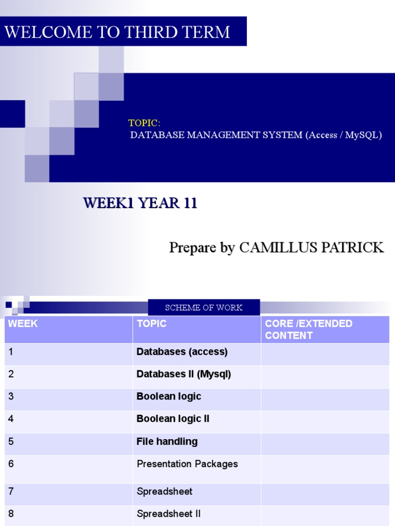 Week 1 DB | PDF | Databases | Relational Database