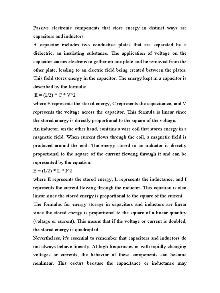 Energy Storage in Capacitor and Inductor | PDF | Teaching Methods ...
