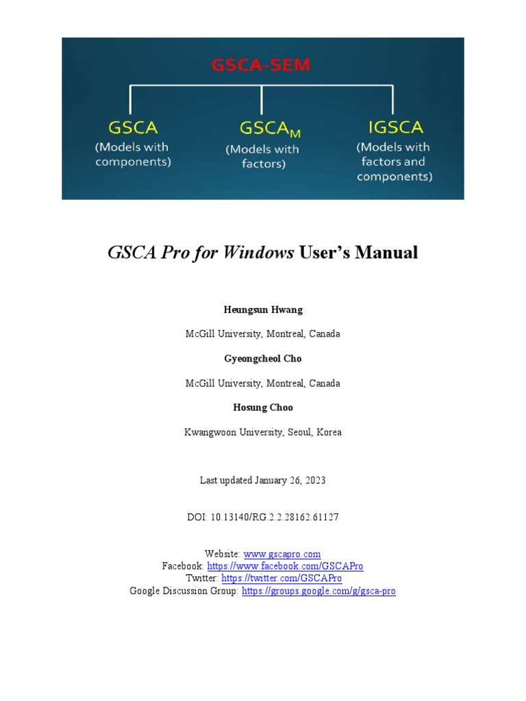 GSCA Pro Windows User Manual | PDF
