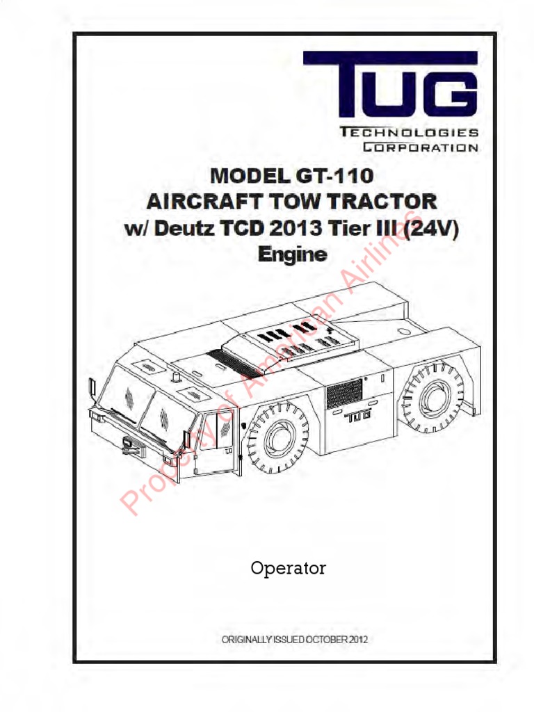 GT110 Aircraft Tow Tractor Operations | PDF | Tractor | Steering
