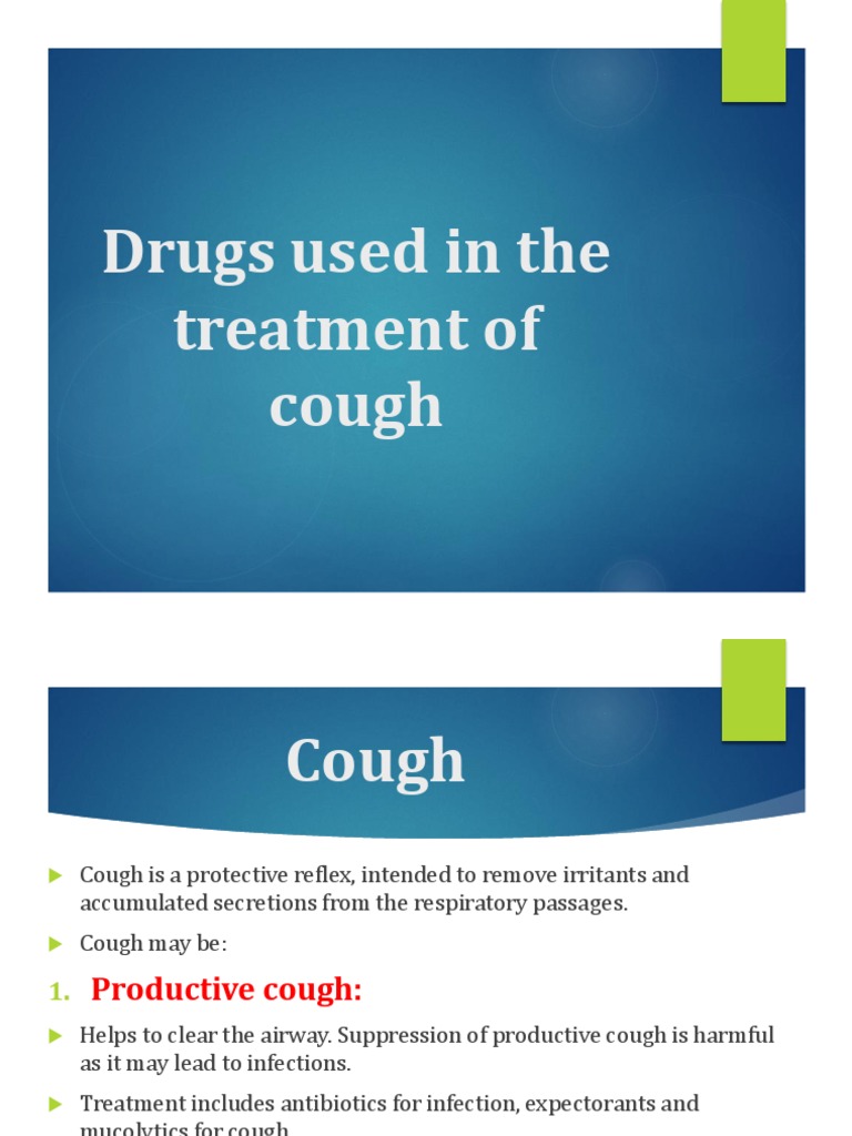 Drugs Used in The Treatment of Cough | PDF | Cough | Analgesic