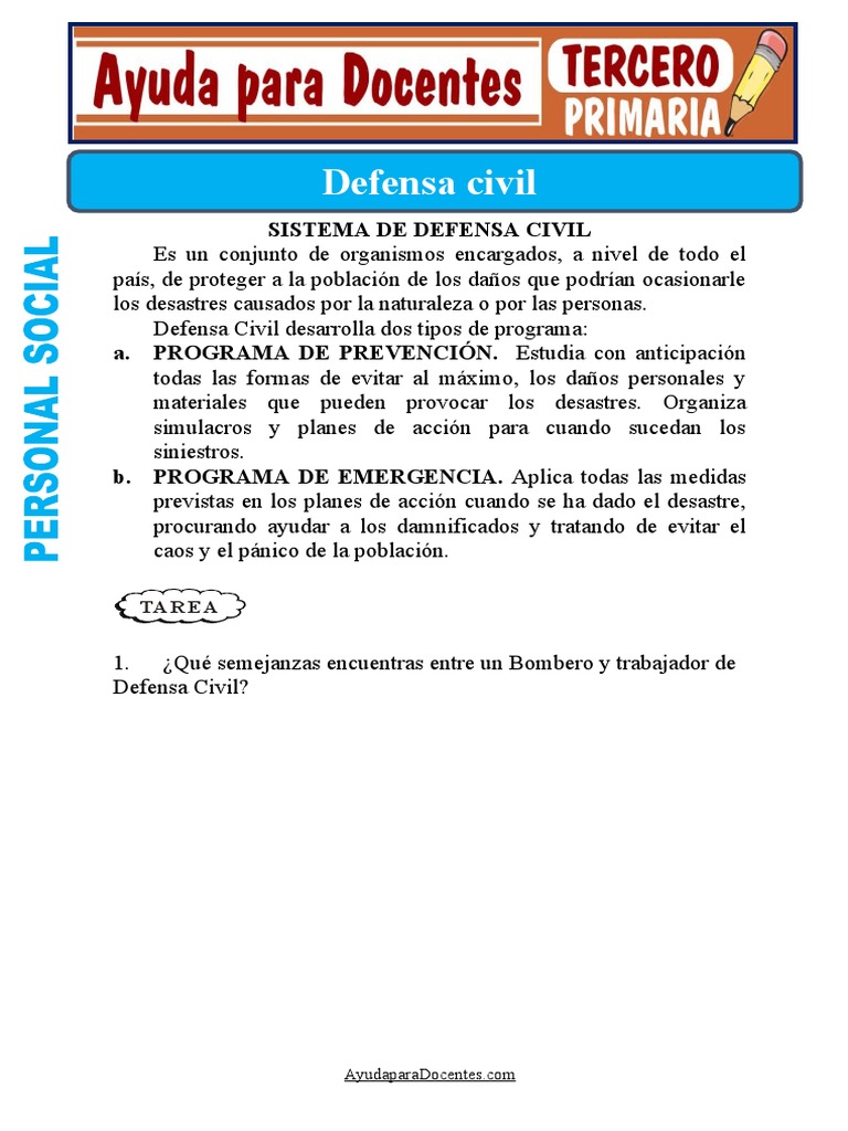 Defensa Civil para Tercero de Primaria | PDF