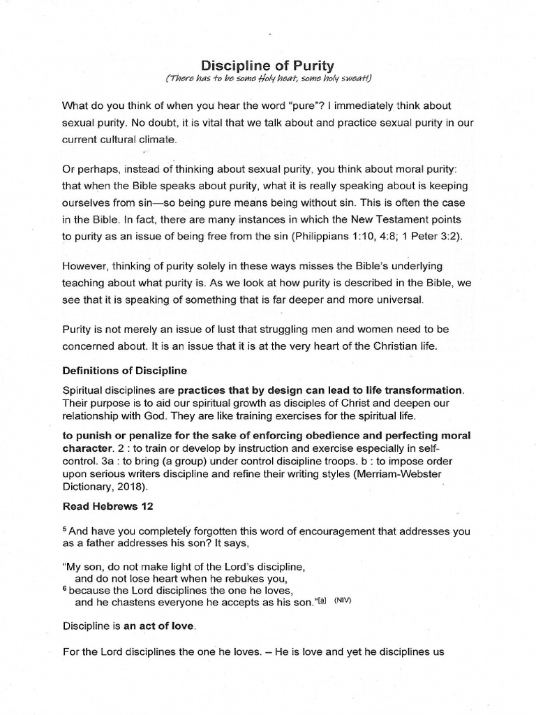 Discipline of Purity PDF | PDF