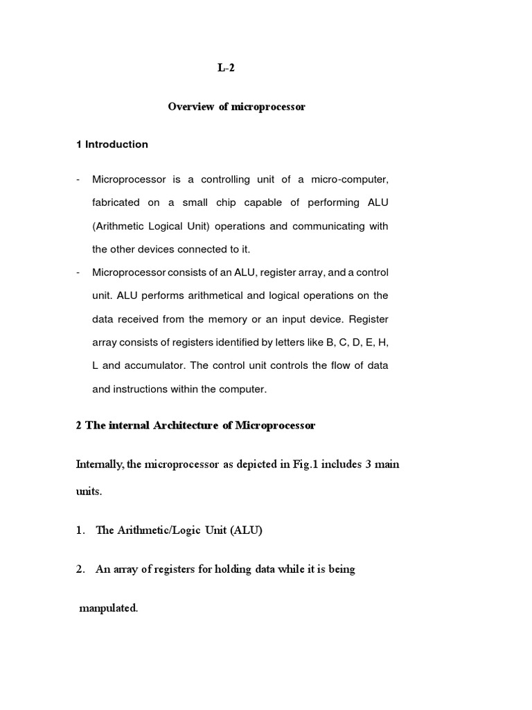 Overview of Microprocessor | PDF | Central Processing Unit | Programming