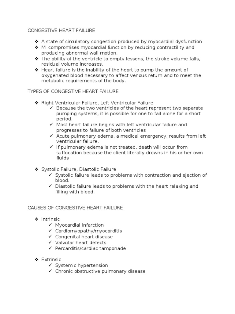 Final CHF Outline 1231922962380943 3 | PDF | Heart Failure | Heart