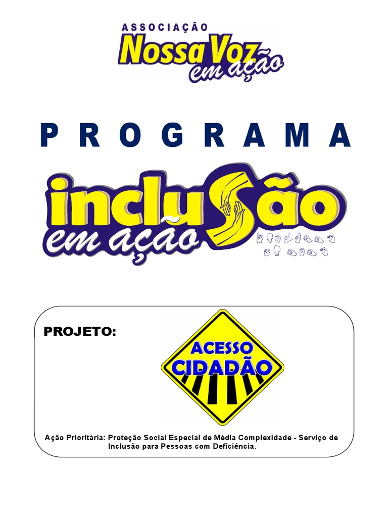 Projeto Acesso Cidadao | PDF | Deficiência | Exclusão social