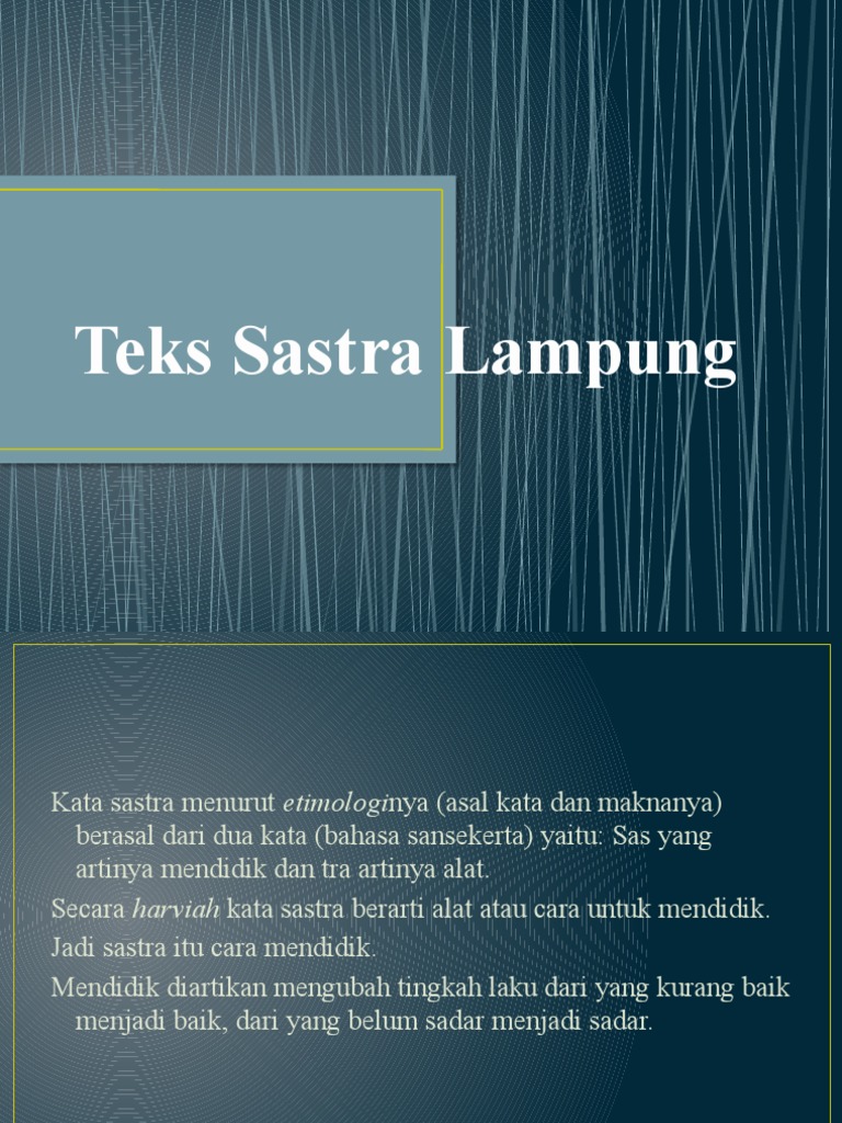 Teks Sastra Lampung | PDF