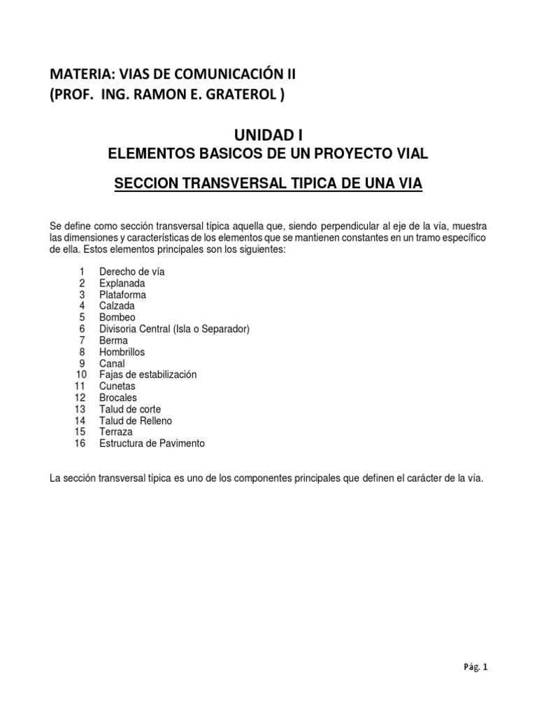 Secciones transversales viales | PDF | La carretera | Calle