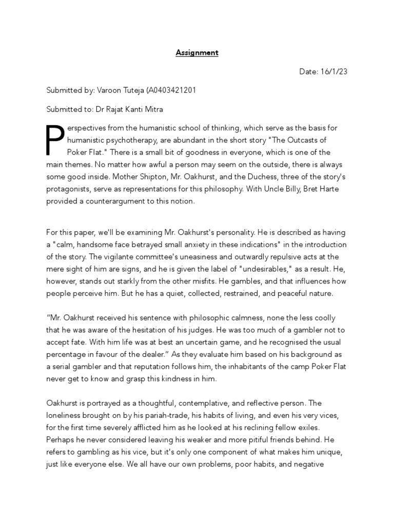 The Outcasts of Poker Flat | PDF