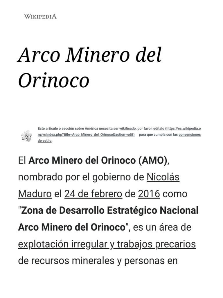 Arco Minero Del Orinoco - Wikipedia, La Enciclopedia Libre PDF | PDF | Entorno natural