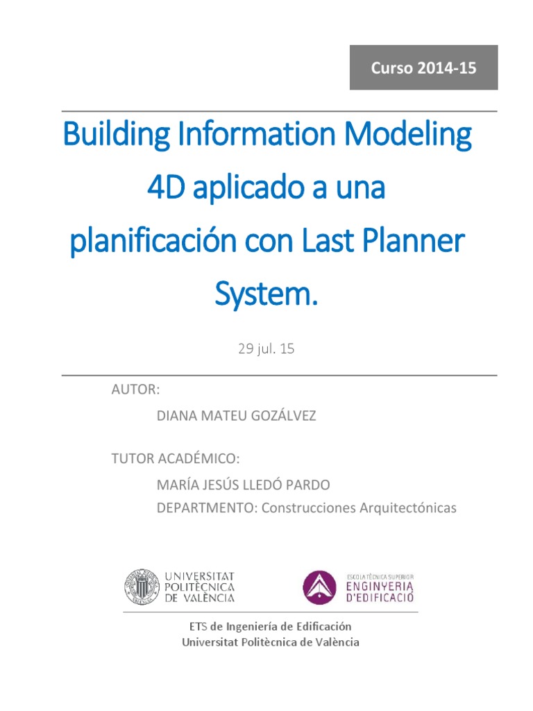 MATEU - Building Information Modeling 4D Aplicado A Una Planificación ...