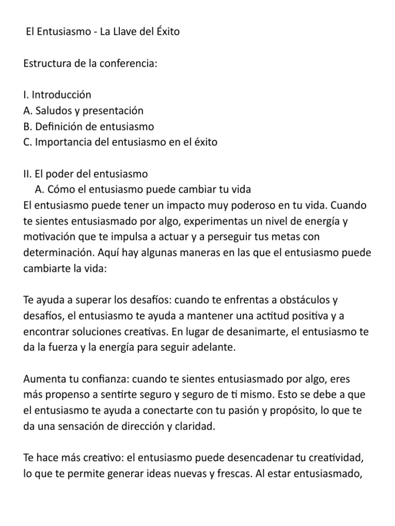 El Entusiasmo | PDF | Motivación | Motivacional