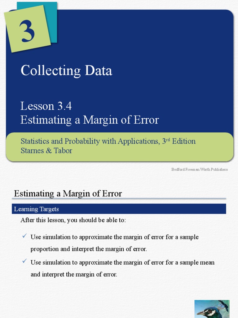 SPA3e 3.4 LecturePPT | PDF | Statistics | Margin Of Error