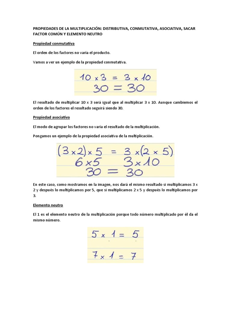 Propiedades de La Multiplicación | PDF