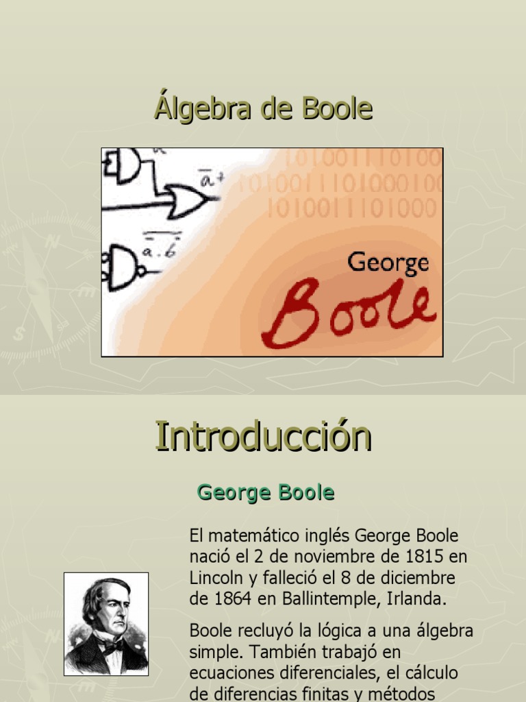 Álgebra Boole | PDF | Puerta lógica | Álgebra de Boole