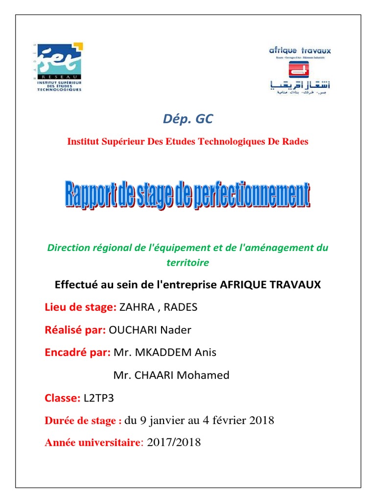 Rapport de stage chez Afrique Travaux | PDF | Pont | Béton