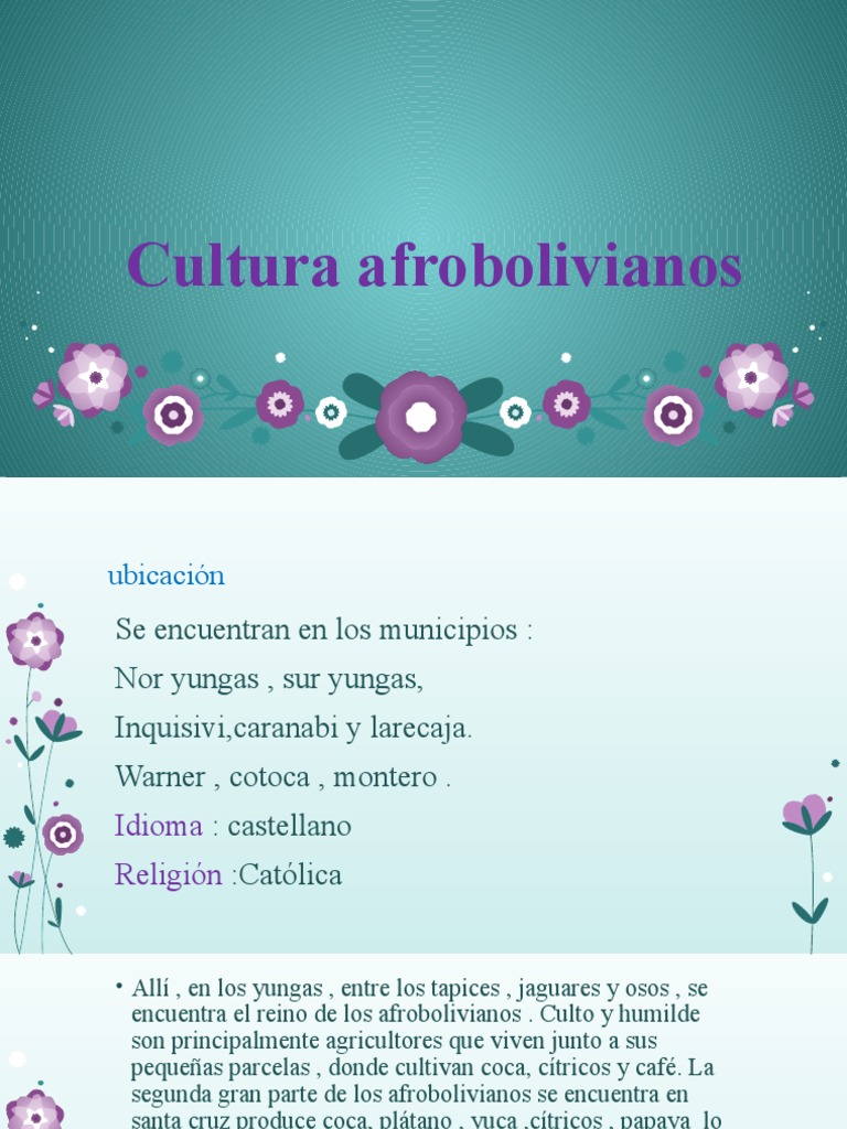 Cultura Afrobolivianos | PDF | Viajes y turismo