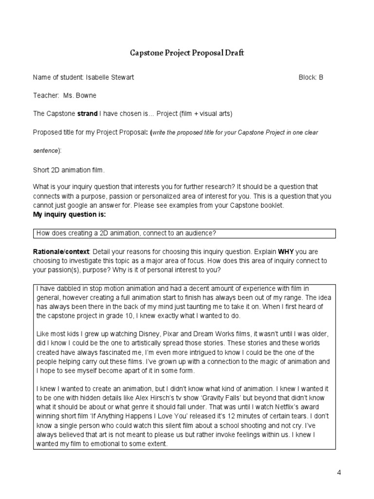 Capstone Project Proposal Draft Clc 12 Pdf Thought Creativity