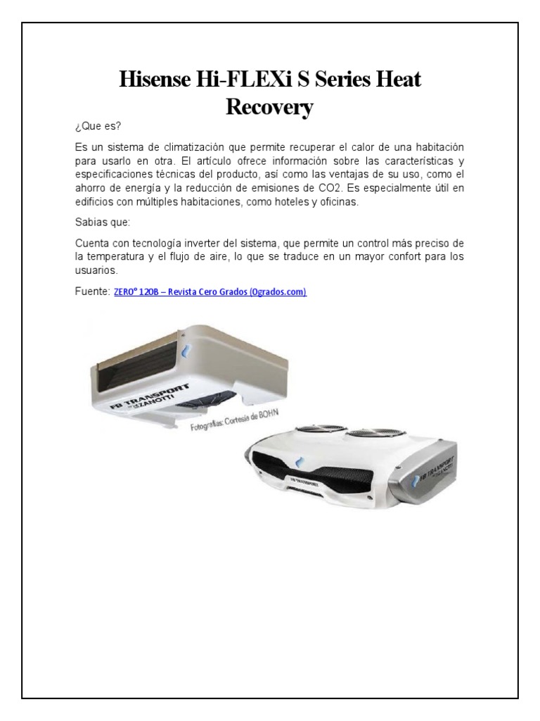 Hisense Hi-FLEXi S Series Heat Recovery | PDF