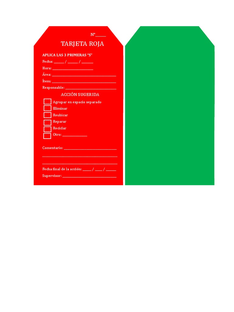 Tarjetas 5S: Formatos y Acciones | PDF | Finanzas y dinero | Métodos y ...