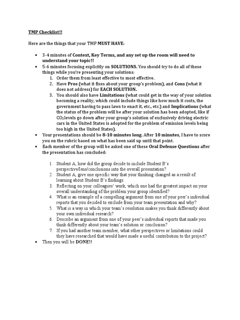 TMP Checklist!! | PDF | Cognition | Cognitive Science