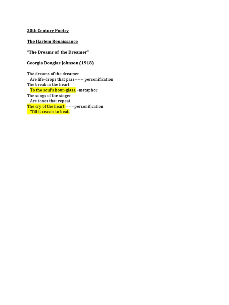 20th Century Poetry Packet - Harlem Renaisance - Modernist Movement | PDF