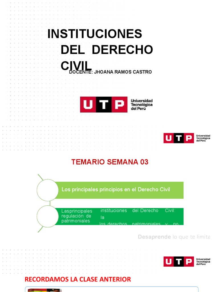 S03 - S3 Principios en El Derecho Civil | PDF | Institución | Derecho ...