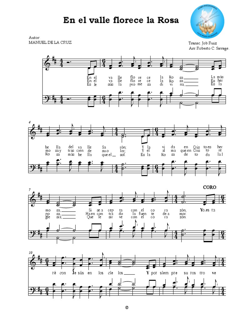 57-En El Valle Florece La Rosa (Partitura) | PDF