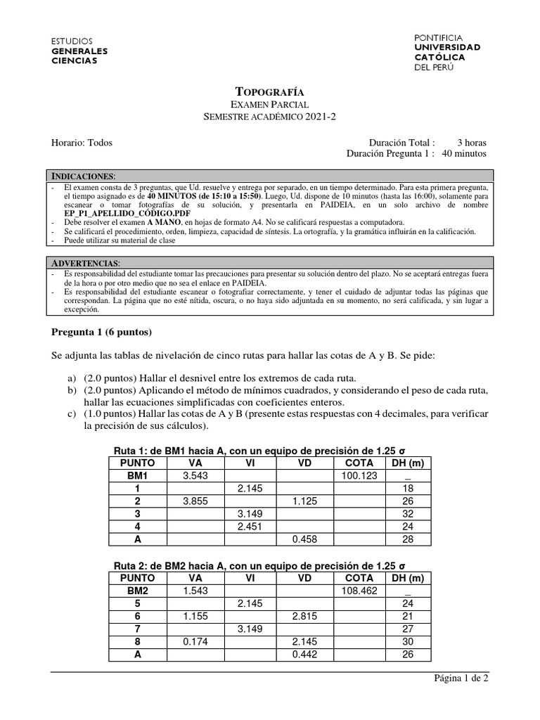 EP Topo 2021-2 Pregunta 1 PDF | PDF