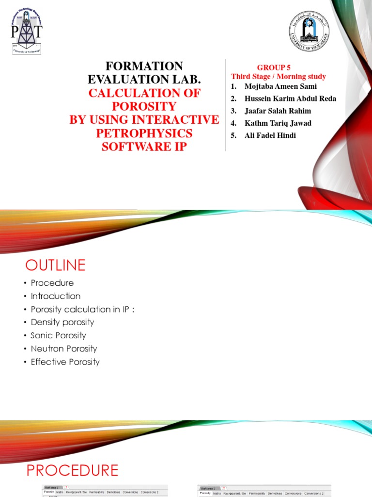 Formation Evaluation Lab.: Calculation of Porosity by Using Interactive ...