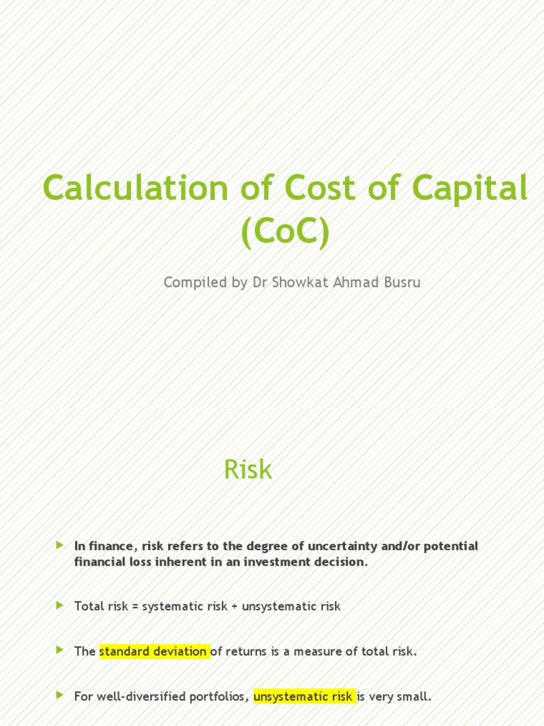 Risk and COC | PDF | Beta (Finance) | Cost Of Capital