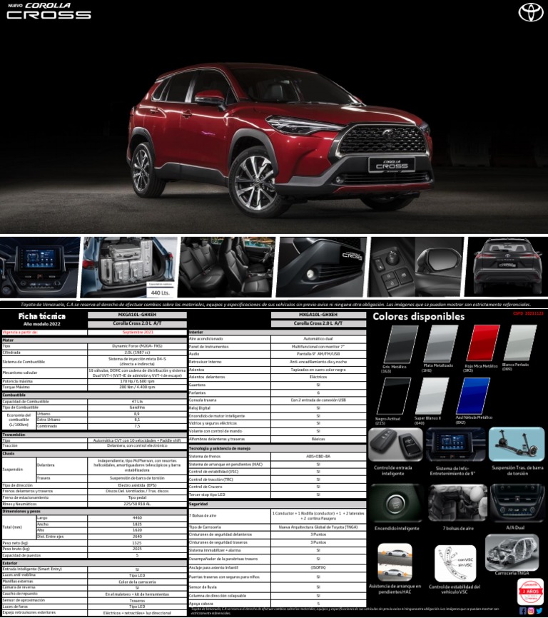 Spec Sheet Corolla Cross MY 2022 | PDF