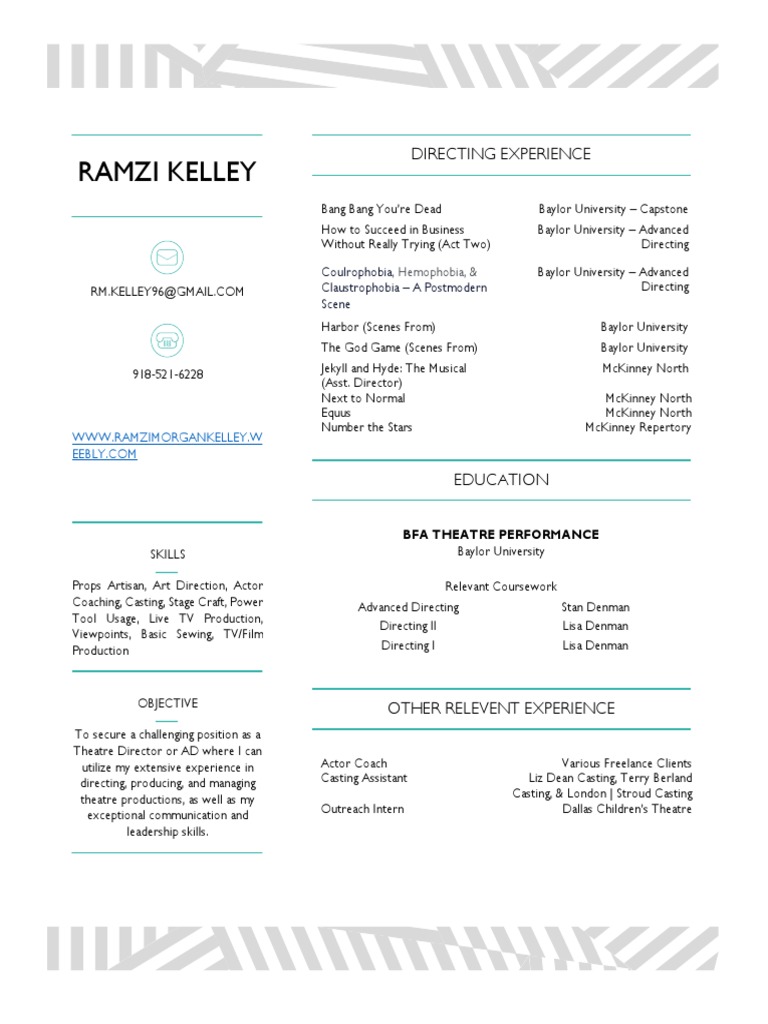 ramzi kelley directing resume | PDF