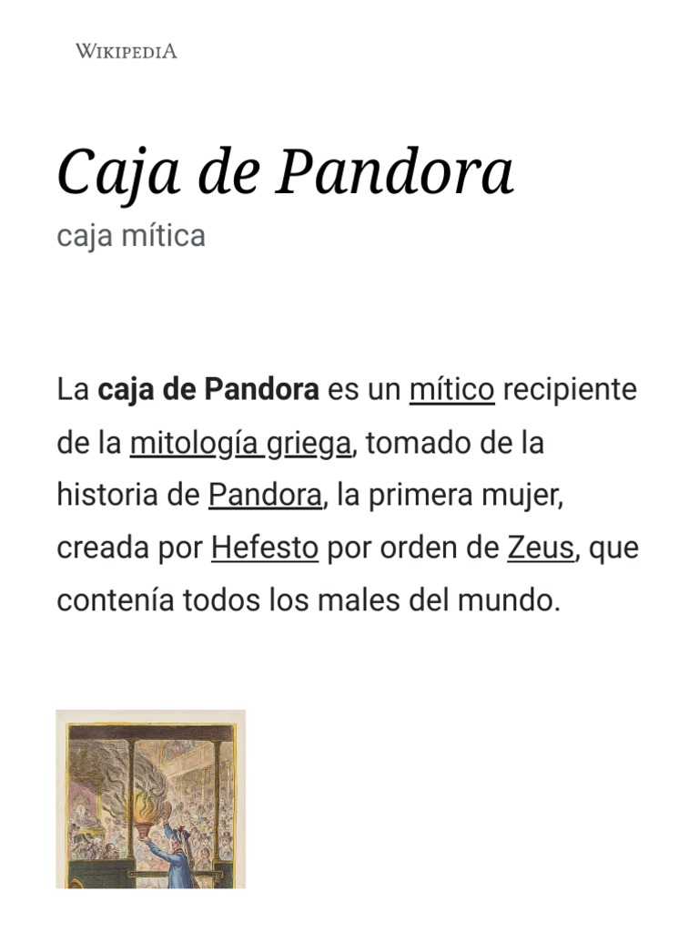 Caja de Pandora - Wikipedia, La Enciclopedia Libre | PDF | Religión ...