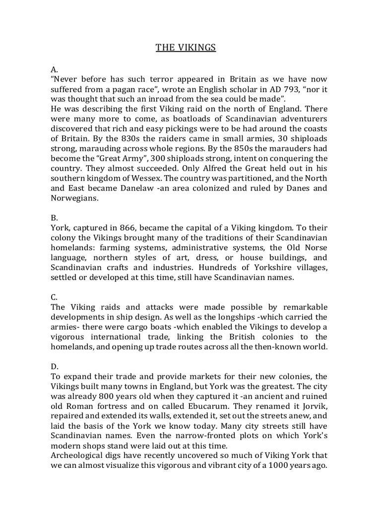 The Vikings Text PDF | PDF | Vikings | York