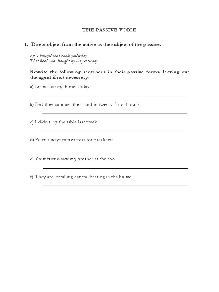 3.3. The Passive Voice - Exercises | PDF