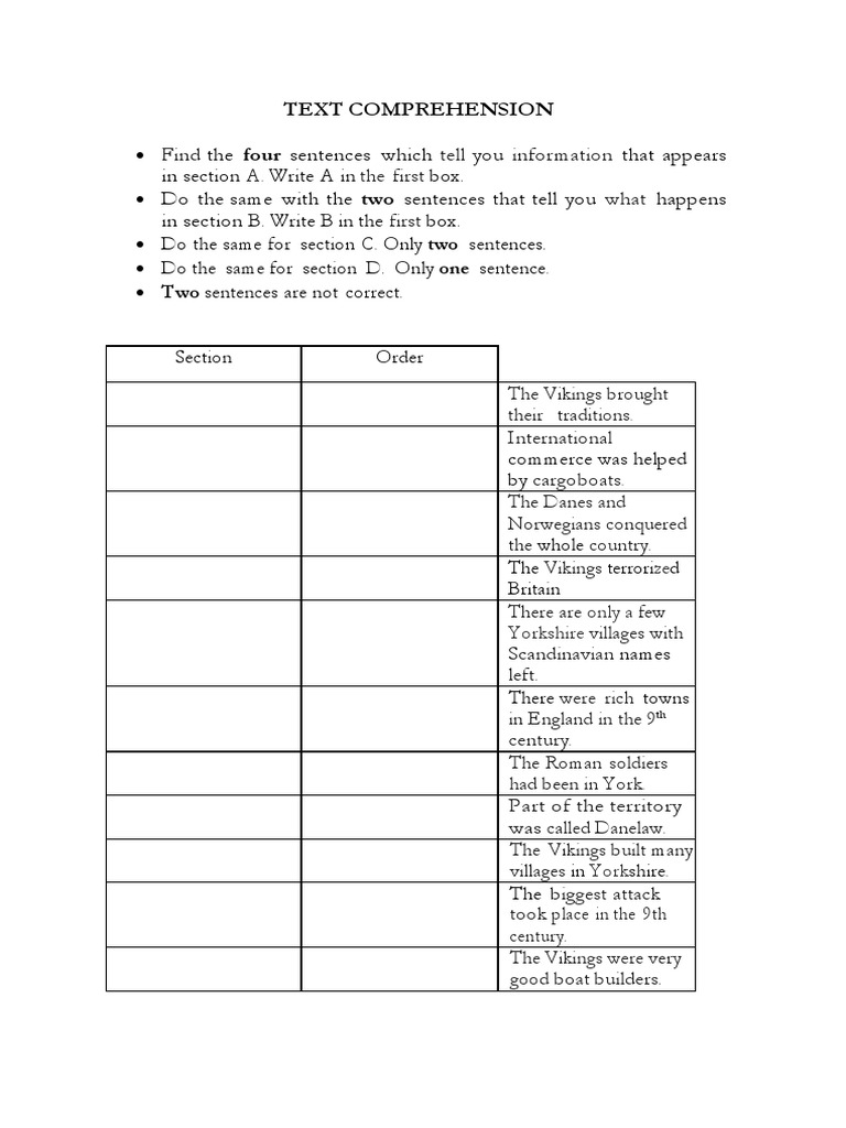 The Vikings TEXT COMPREHENSION | PDF